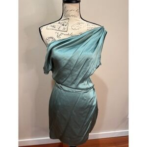 Reformation | Dresses | Reformation Alanis Silk Mini Dress In Aqua ...